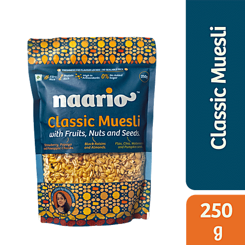 Buy NAARIO Classic Muesli- Crunchy with Real Fruits, Nuts, Seeds ...