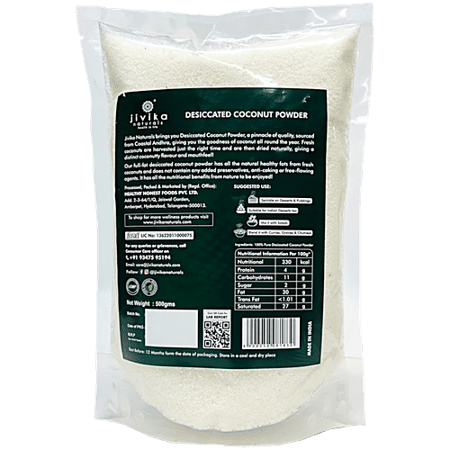 Buy Jivika Naturals Desiccated Coconut Powder - Healthy Fats, Boosts ...