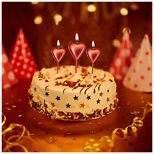 Buy CherishX Heart Shape Cake Candle - For Birthday, Wedding Parties ...