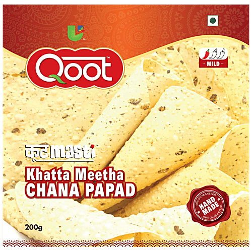 Buy Qoot Healthy Khatta Meetha Chana Papad - Handmade, Flavourful Snack ...