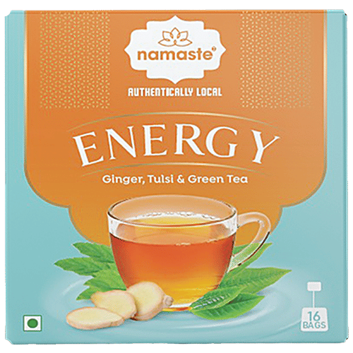 Buy NAMASTE CHAI Energy Herbal Tea - Ginger, Tulsi & Green Tea ...