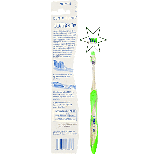 Buy DENTO CLINIC Junior Toothbrush - Medium, Prevents Plaque Build Up ...
