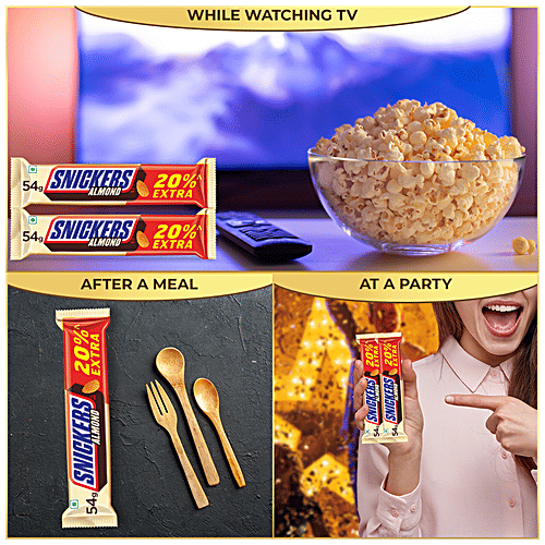 Buy Snickers Almond Filled Chocolate Bar Loaded With Almonds, Nougat ...