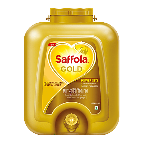 Buy Saffola Gold Refined Cooking Oil - Blend Of Rice Bran & Corn Oil ...