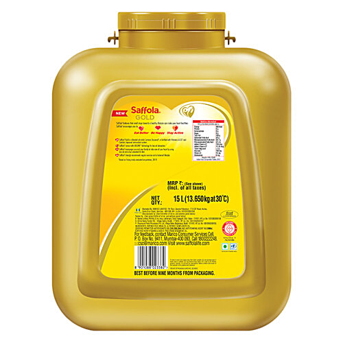 Buy Saffola Gold Refined Cooking Oil - Blend Of Rice Bran & Corn Oil, Multi-Source Edible Online ...