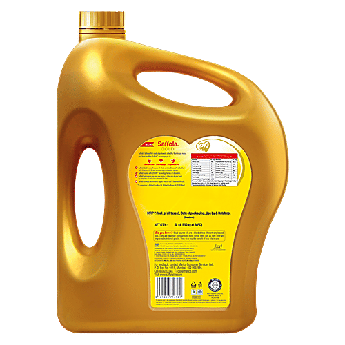 Buy Saffola Gold Refined Cooking Oil - Blend Of Rice Bran & Corn Oil, Multi-Source Edible Online ...