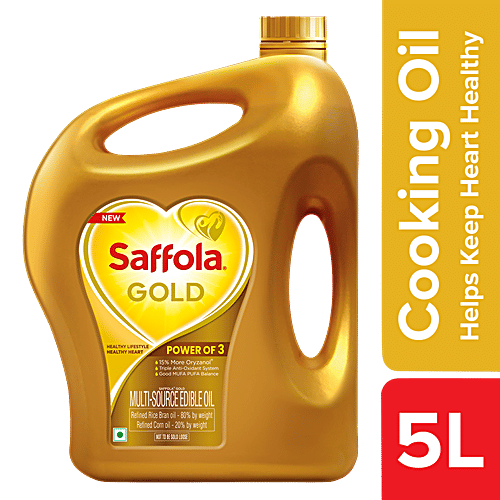 Buy Saffola Gold Refined Cooking Oil - Blend Of Rice Bran & Corn Oil ...