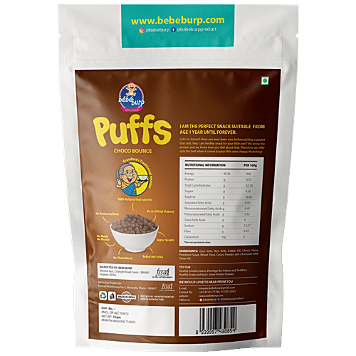 Buy bebe burp Choco Bounce Puffs - Protein Snack, Baked, No Maida ...