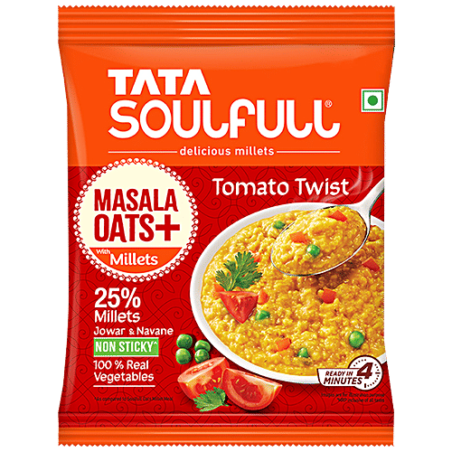 Buy Tata Soulfull Masala Oats+ Tasty Snack With Millets - Tomato Twist ...