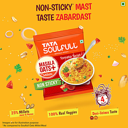 Buy Tata Soulfull Masala Oats+ With Millets - Tomato Twist Online at ...