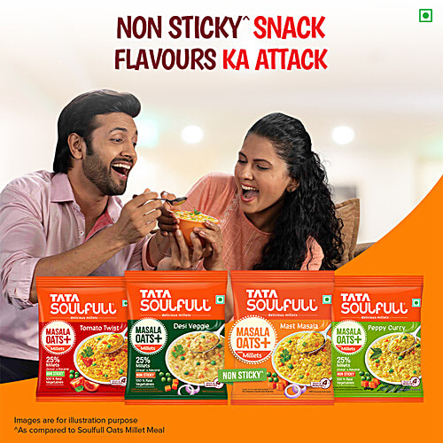 Buy Tata Soulfull Masala Oats+ Tasty Snack With Millets - Tomato Twist ...
