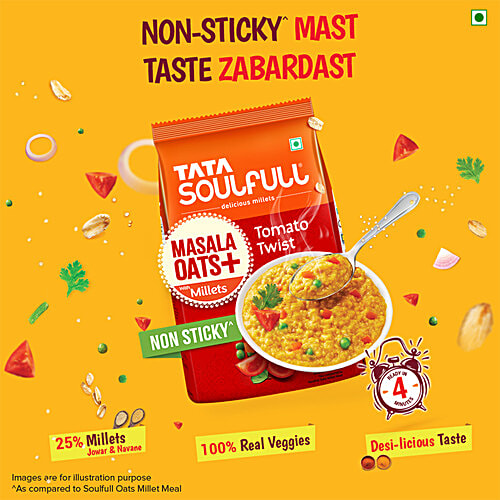 Buy Tata Soulfull Masala Oats+ Tasty Snack With Millets - Tomato Twist ...
