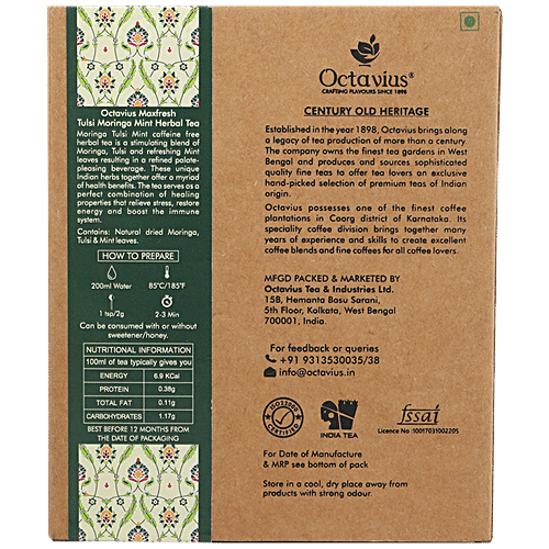 Buy Octavius Maxfresh Loose Leaf Green Tea - Moringa, Tulsi & Mint ...