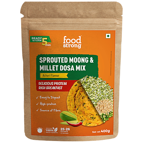 Buy Foodstrong Sprouted Moong & Millet Dosa Instant Mix - Achari ...