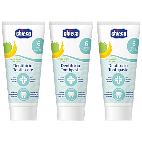 Buy Chicco Dentifricio Toothpaste - Mela-Apple Banana, No Fluoride, 6 ...