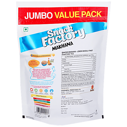 Buy SNACK FACTORY Makhana Lemon Masala Twist - Premium Quality, Healthy ...