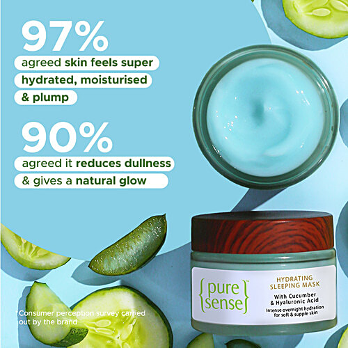 Buy PureSense Hydrating Sleeping Mask - Cucumber & Hyaluronic Acid, For ...