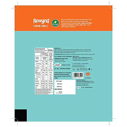 Buy Rewynd Khakhra - Lemon Chilli, Cripsy, Authentic Flavour, Chai ...