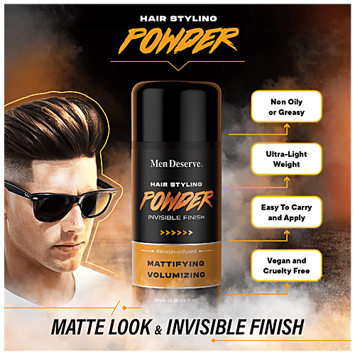 Buy Men Deserve Hair Styling Powder - For Strong Hold, Volume & Matte ...