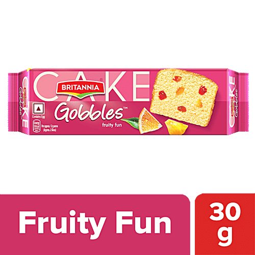 Buy Britannia Gobbles Bar Cake - Fruity Fun, Soft & Fluffy Snack Online ...