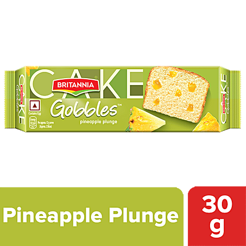Buy Britannia Gobbles Bar Cake - Pineapple Plunge, Soft & Fluffy Snack ...