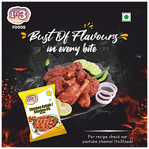 Buy 1TO3 Chicken Kabab Masala - Natural Authentic Spices, Rich & Yummy ...