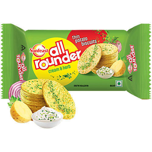 Buy Sunfeast All Rounder, Thin, Light & Crunchy Potato Biscuit With ...
