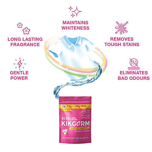 Buy KIKGERM Expert Matic Front Load Detergent Powder - SLS, SLES & Paraben Free, Suitable For ...
