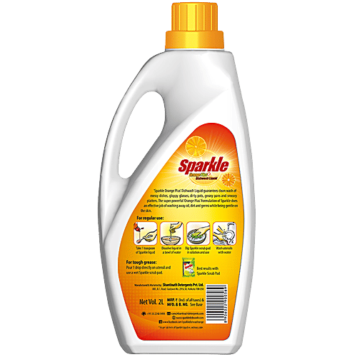 Buy Sparkle Orange Plus Dishwash - Cleans Utensils Online at Best Price ...