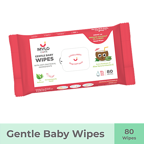 Buy Mylo Care Gentle Baby Wipes - With Organic Coconut Oil & Neem ...