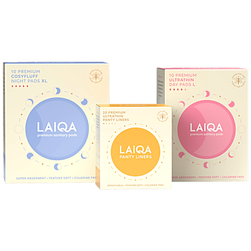 Buy Laiqa Ultra-Soft Day & Night 40 pcs (10 HF + 10 MF + 20 Pantyliners ...