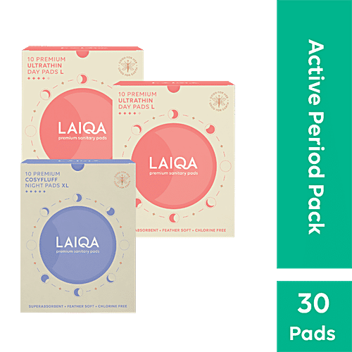 Buy LAIQA Ultra-Soft Day & Night Sanitary Pads - Active Period Pack ...