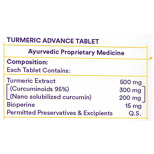 Buy Siddahyu Turmeric Advance Tablet - Nano Curcumin With Bioperine ...