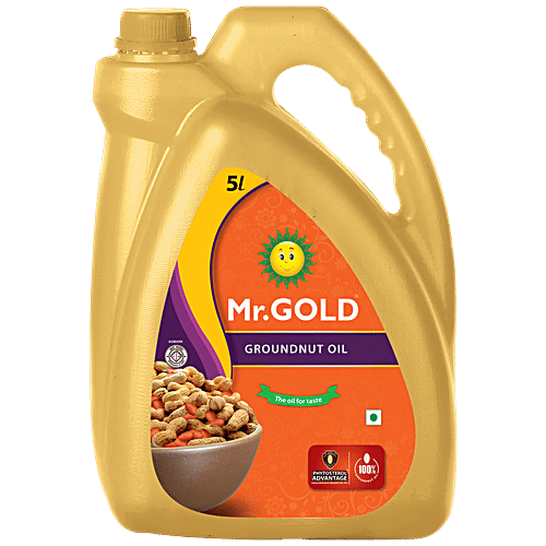 Buy Mr. Gold Filtered Groundnut Oil - 15% Low Absorption, 100% Natural Cooking Medium Online at ...