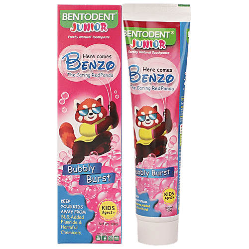 Buy Bentodent Junior Earthy Natural Toothpaste - Bubbly Burst, Gentle ...