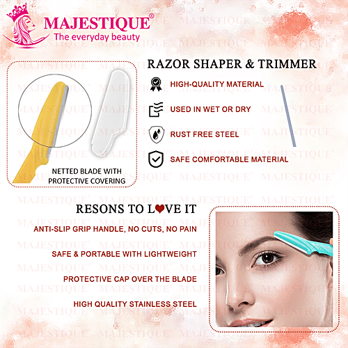 Buy MAJESTIQUE Eyebrow Razor/Shaper/Trimmer - Comfortable Grip, Easy To ...