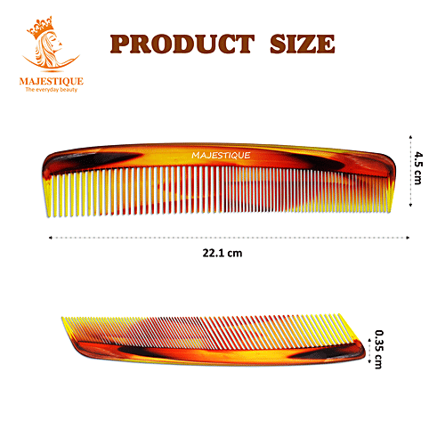 Buy MAJESTIQUE Royal Hand Comb - Round Teeth, Gentle On Hair, HR 113 ...