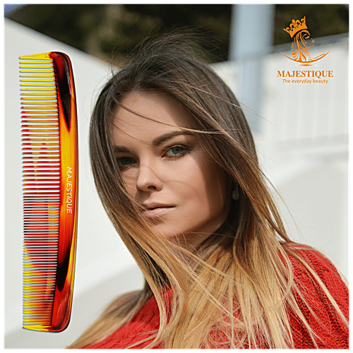 Buy MAJESTIQUE Royal Hand Comb - Round Teeth, Gentle On Hair, HR 113 ...