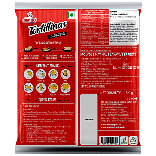 Buy BIMBO Tortillinas - Original, Tortilla Wraps/Sheets, 100% ...