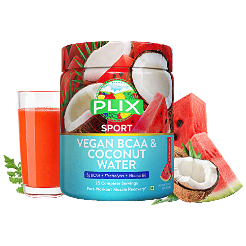 Buy PLIX Vegan BCAA & Coconut Water - Watermelon Flavour, Vitamin B6 ...