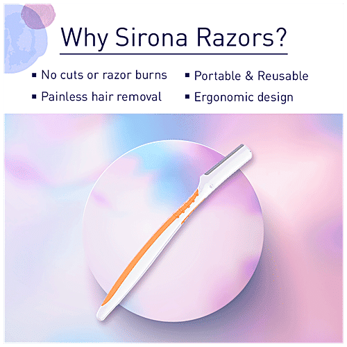 Buy Sirona Reusable Eyebrow & Face Razor For Women For Painless Facial ...
