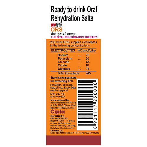 Buy Prolyte ORS Liquid - Orange, Ready To Drink, Maintain Electrolyte ...