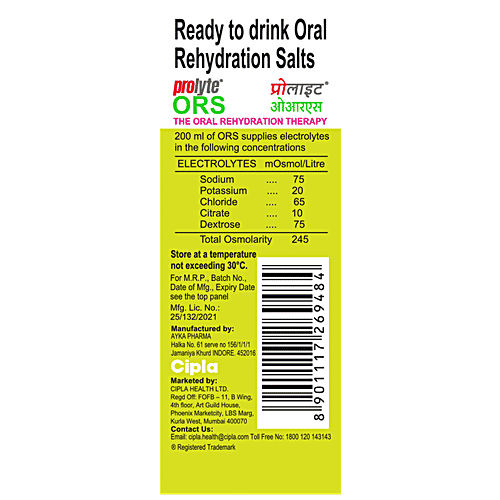 Buy Prolyte ORS Liquid - Nimbu Paani, Ready To Drink, Maintain ...