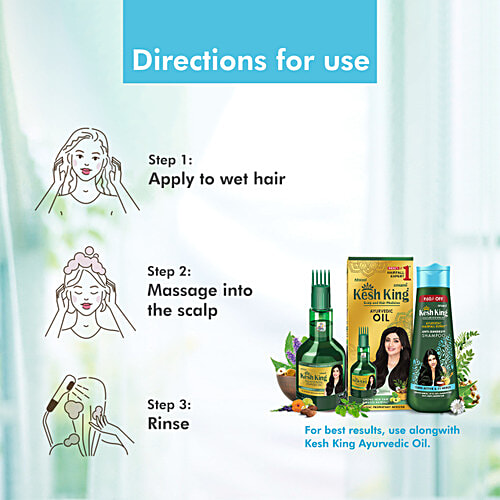 Buy Kesh King Ayurvedic Anti-Dandruff Shampoo - Curd Active & 21 Herbs, Reduces Hair Fall, For ...