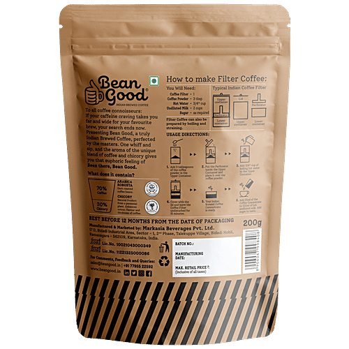 Buy Bean Good Filter Coffee Powder - 70% Arabica Robusta & 30% Chicory ...
