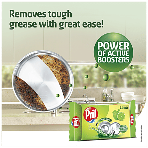 Buy Pril Dishwash Bar - Lime, Power Of Active Boosters, Insta Clean ...