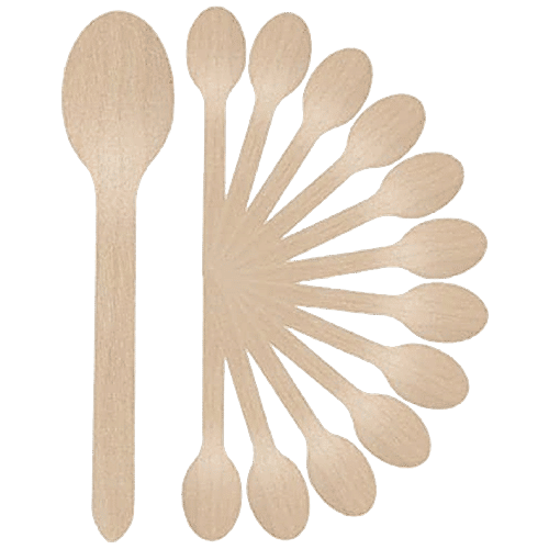 Buy Ekopak Wooden Spoons - 16 cm, 100% Natural, Durable, Sturdy Online ...