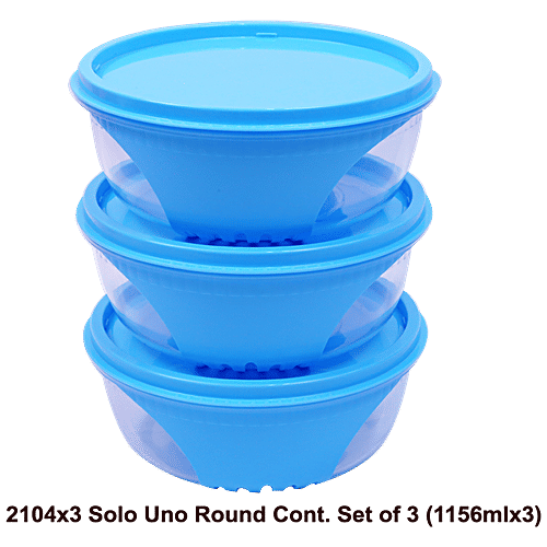 Buy Unica Solo Uno Round Containers Set - Durable, Air Resistant, Blue ...