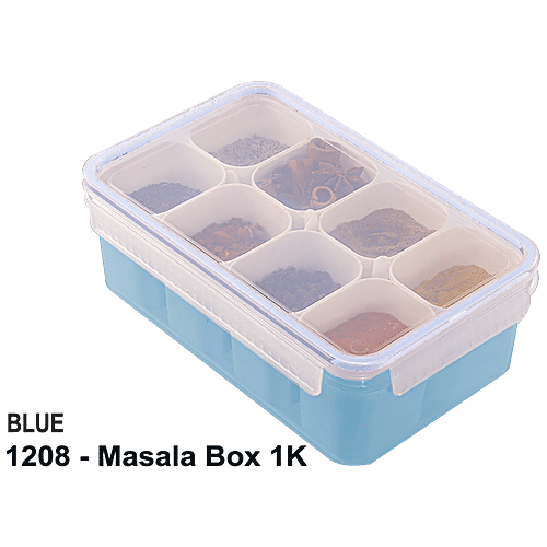 Buy Unica Masala Box Storage Container - Transparent & Blue, Airtight ...