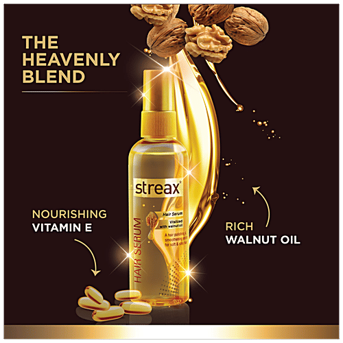Buy Streax Hair Serum - Vitalised With Walnut Oil, For Soft, Smooth ...